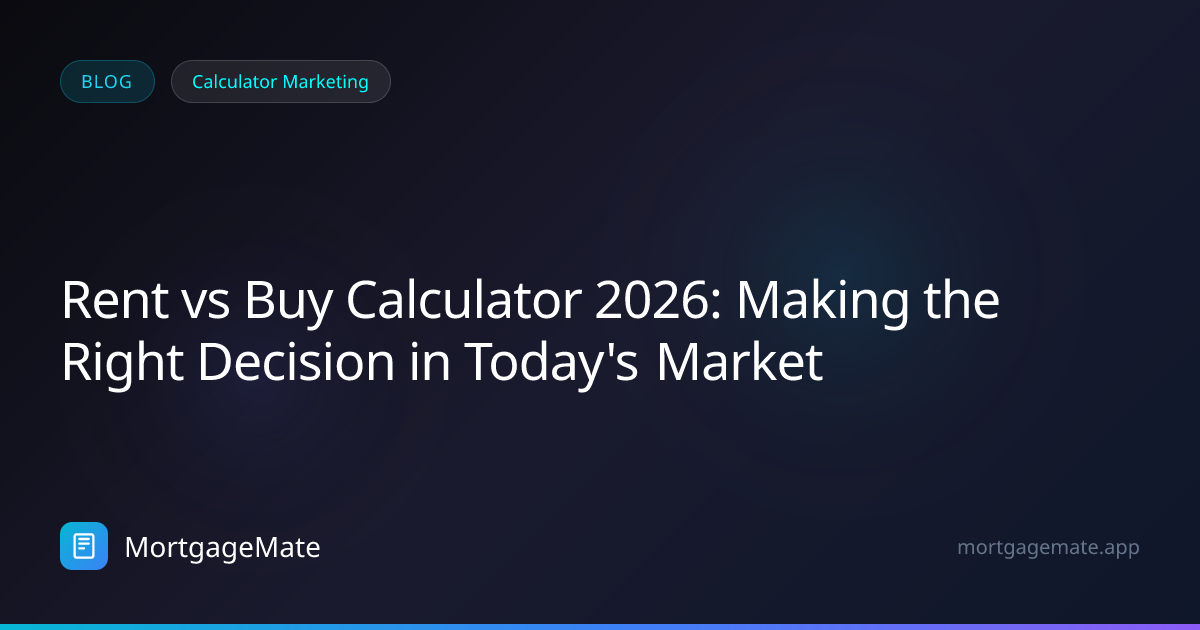 Rent vs Buy Calculator 2026: Making the Right Decision in Today's Market